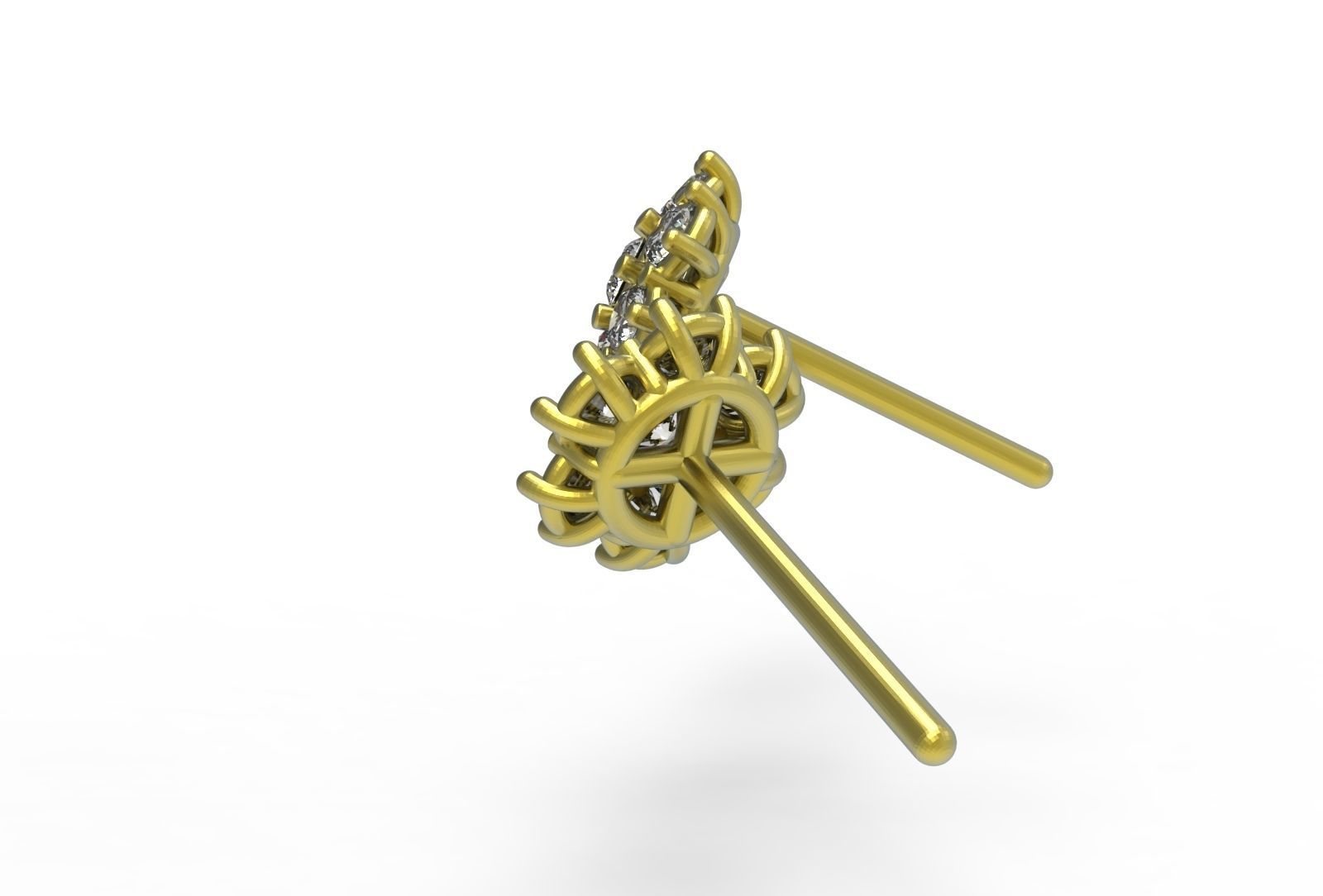 flower earing 3D model 3D printable | CGTrader