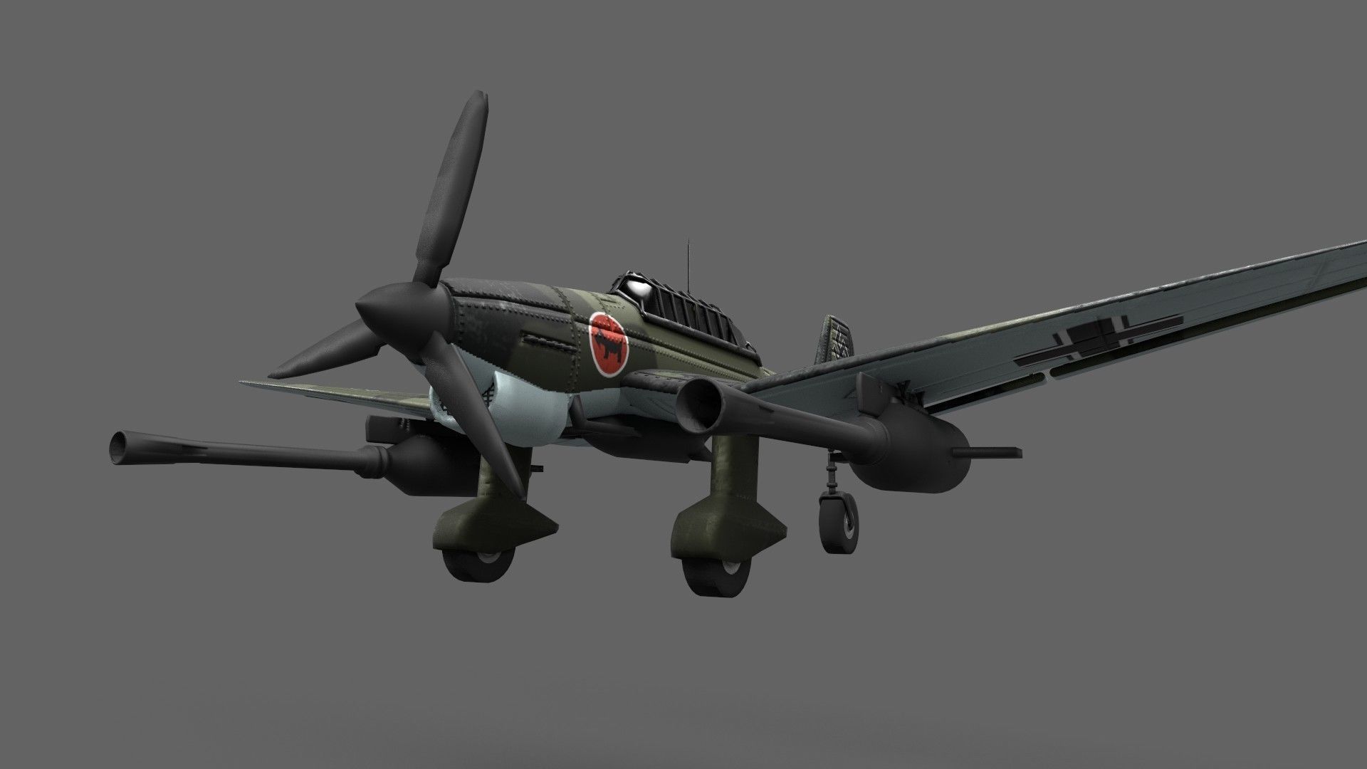 3D model Low poly Stuka 3d Model Junkers Ju 87 VR / AR / low-poly ...