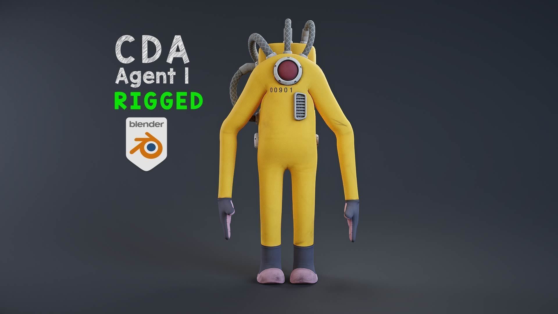 Monster inc - CDA agent 1 rigged 3D model rigged | CGTrader