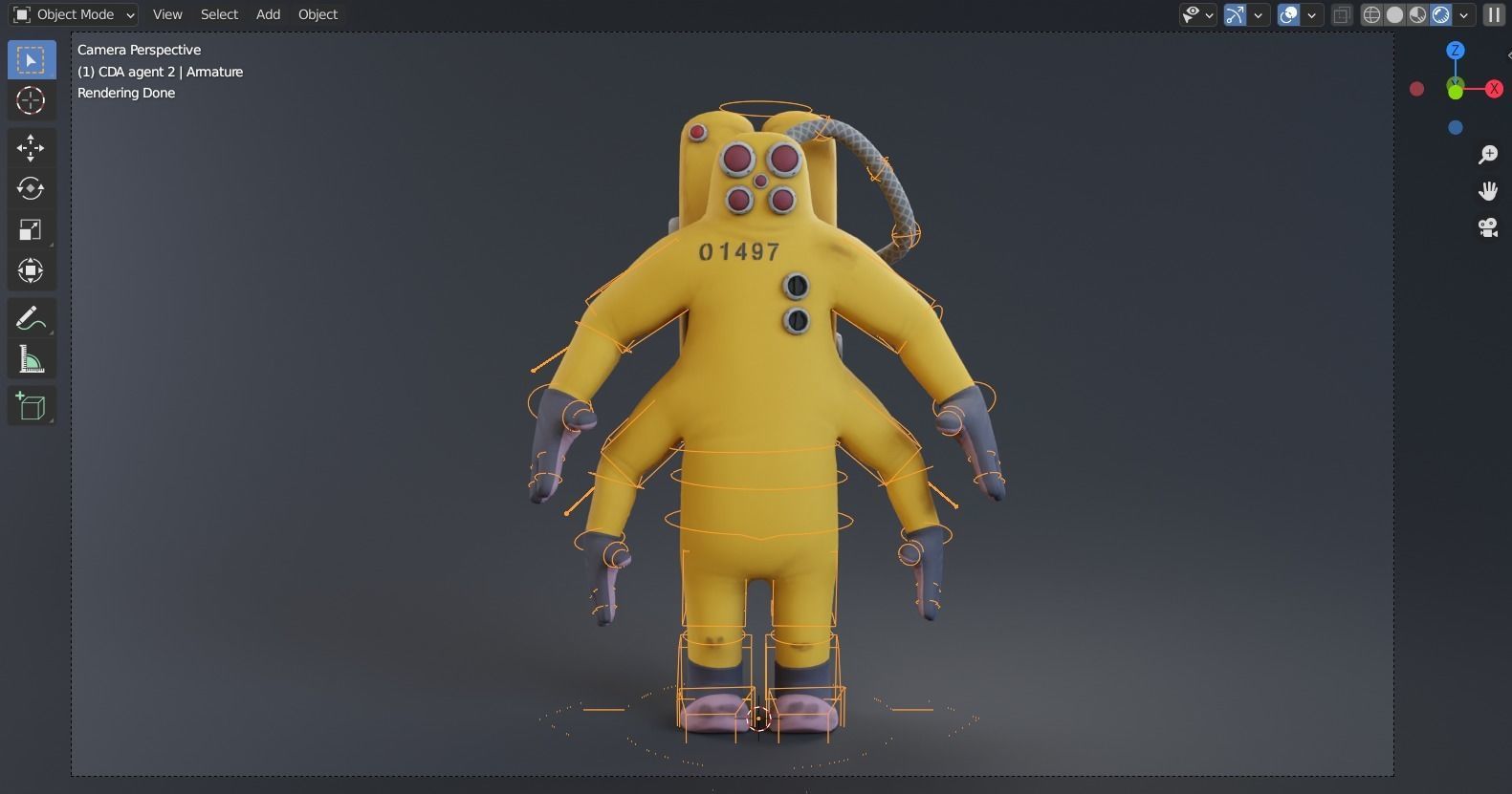 Monster inc - CDA agent pack rigged 3D model rigged | CGTrader