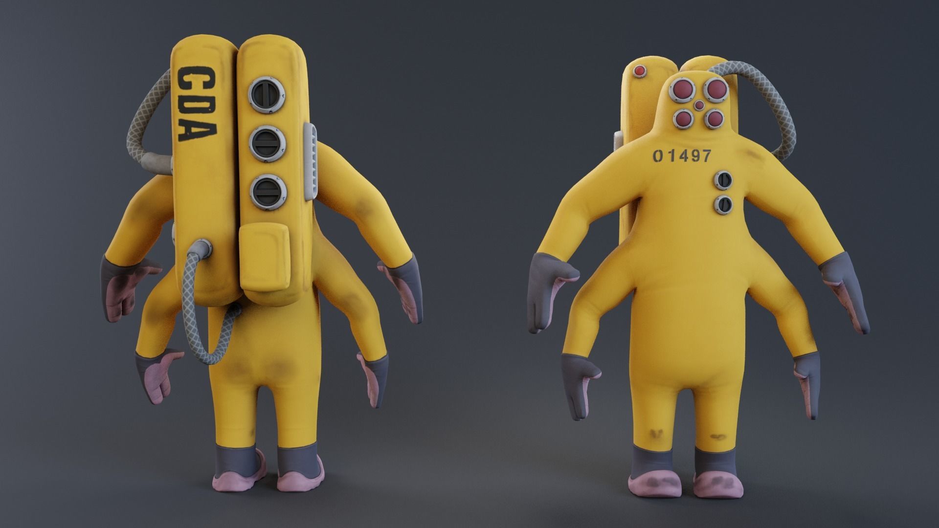 Monster inc - CDA agent pack rigged 3D model rigged | CGTrader