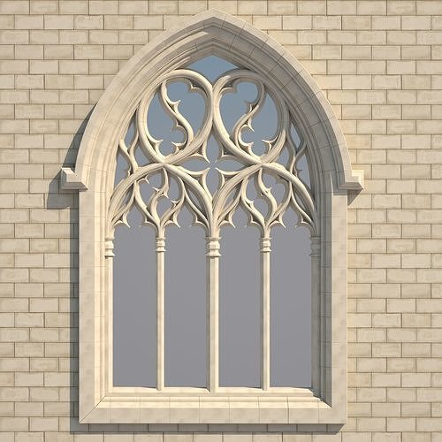Gothic Church Window model 3D model | CGTrader