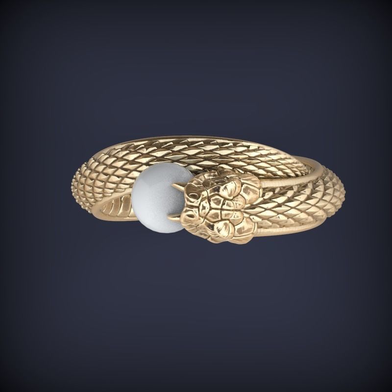 Snake Pearl Ring Jewelry 3d print model 3D model 3D printable | CGTrader