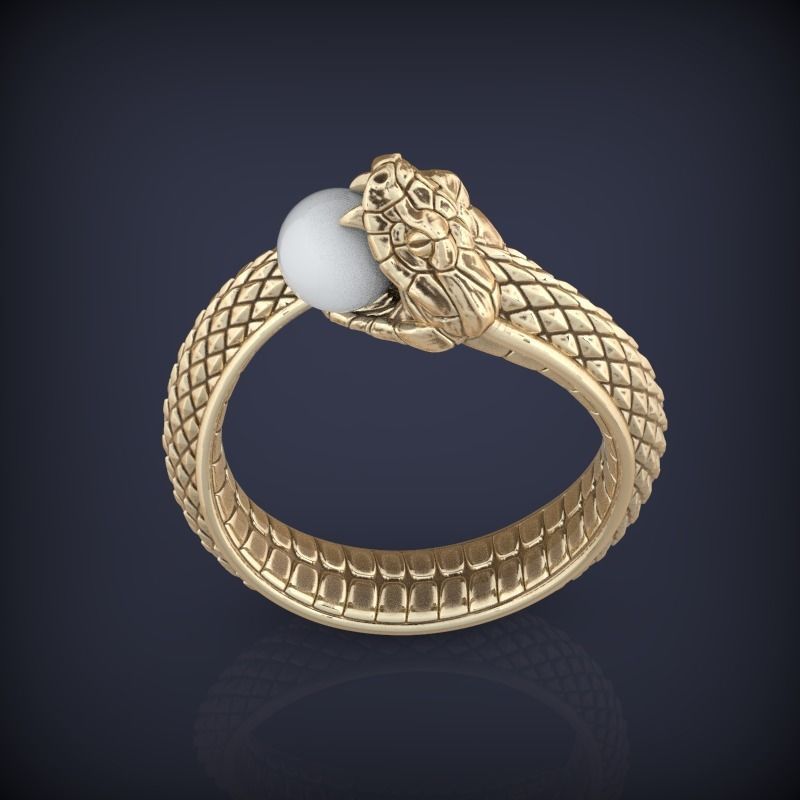 Snake Pearl Ring Jewelry 3d print model 3D model 3D printable | CGTrader