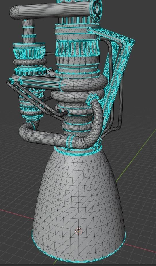 Space-X Raptor engine simplified 3D model 3D printable | CGTrader
