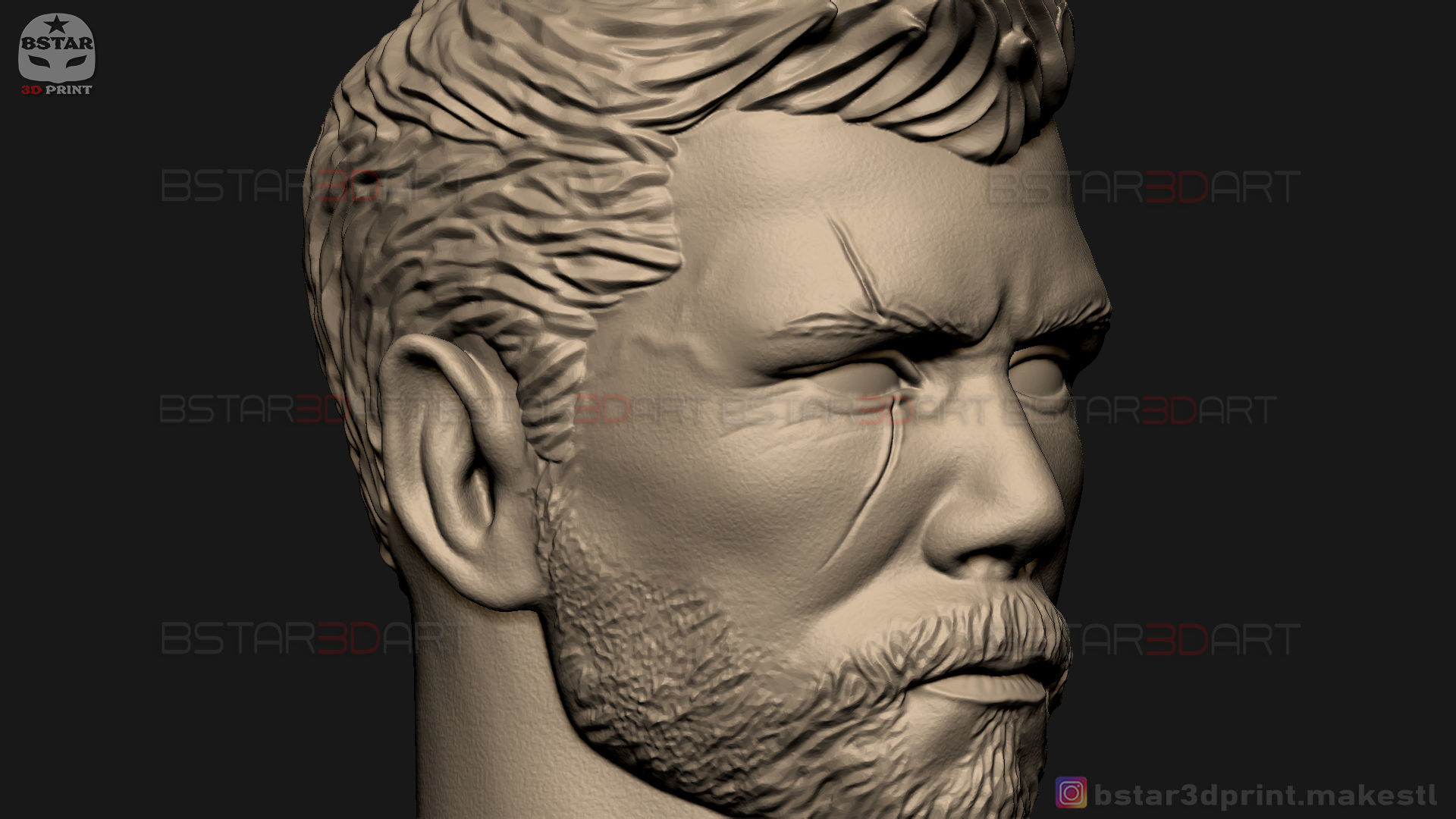 Thor Head - Chris Hemsworth - Avenger - Infinity War 3D model 3D ...