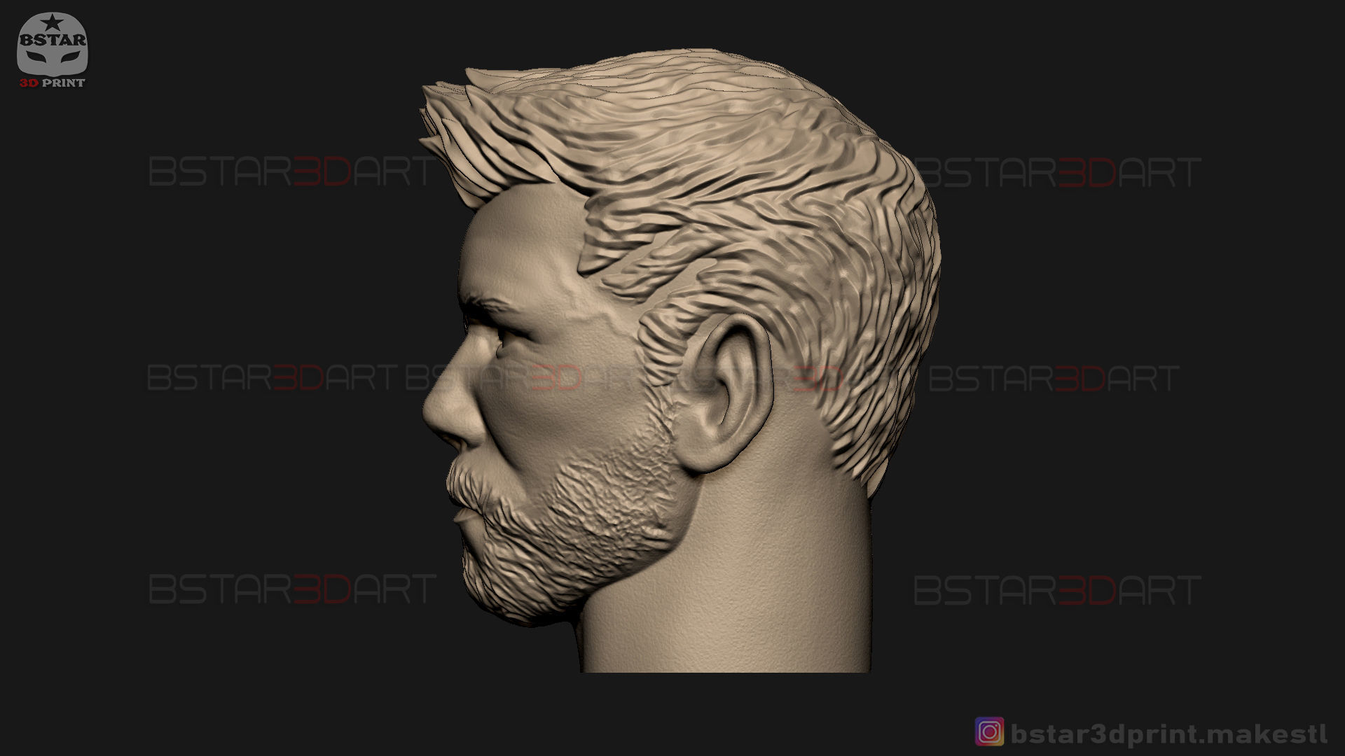 Thor Head - Chris Hemsworth - Avenger - Infinity War 3D model 3D ...