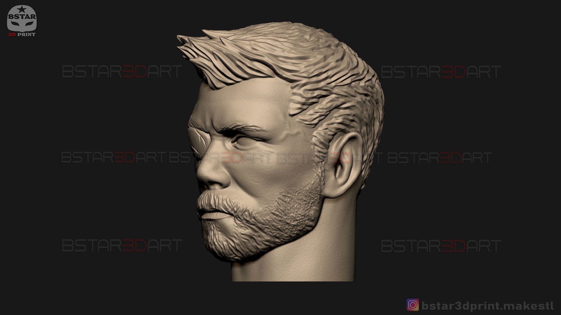Thor Head - Chris Hemsworth - Avenger - Infinity War 3D model 3D ...