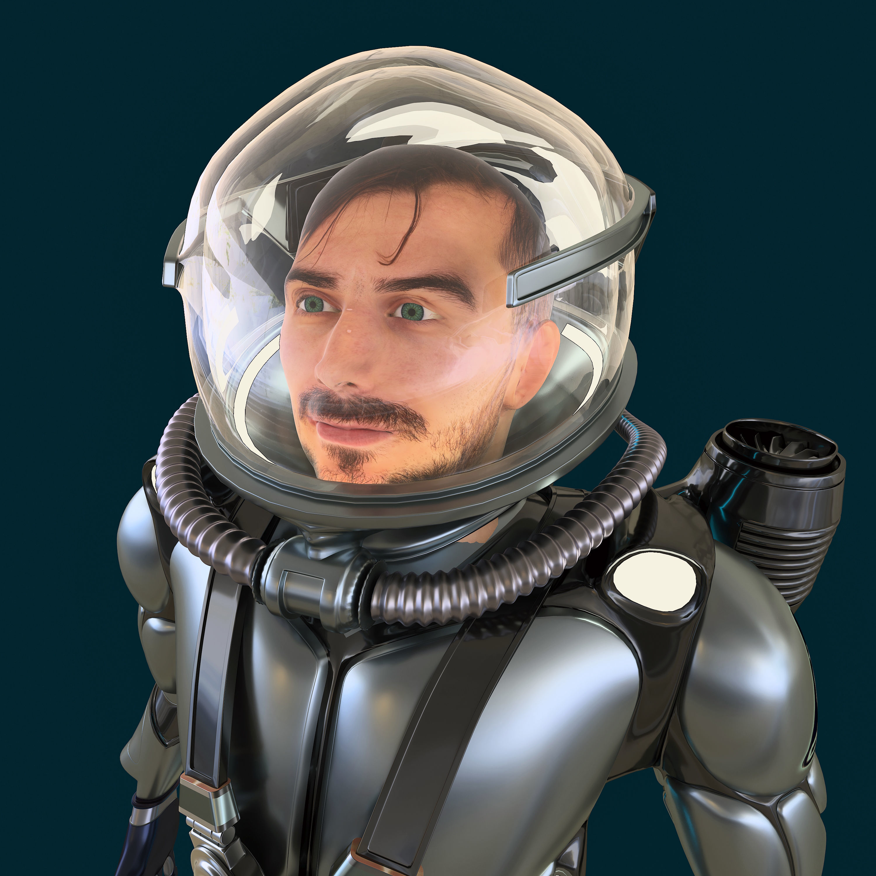 FUTURISTIC DIVER 3D model animated rigged | CGTrader