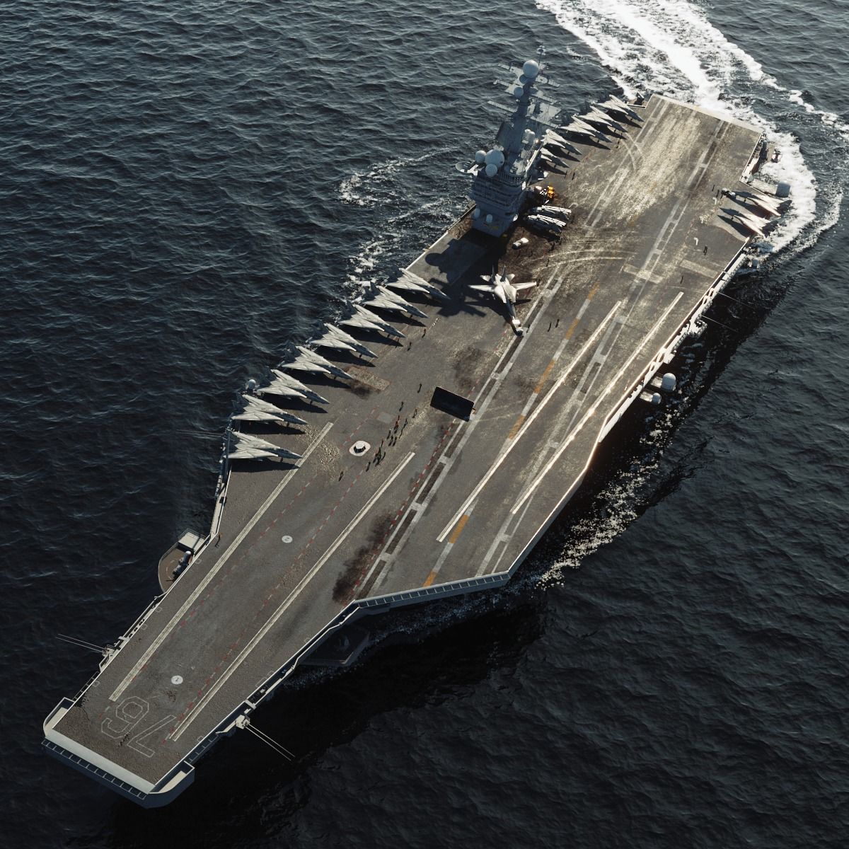 Aircraft Carrier 3D model rigged | CGTrader