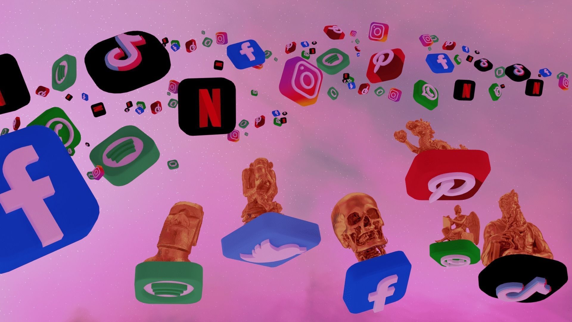 Social Media Logos 3D free 3D model | CGTrader