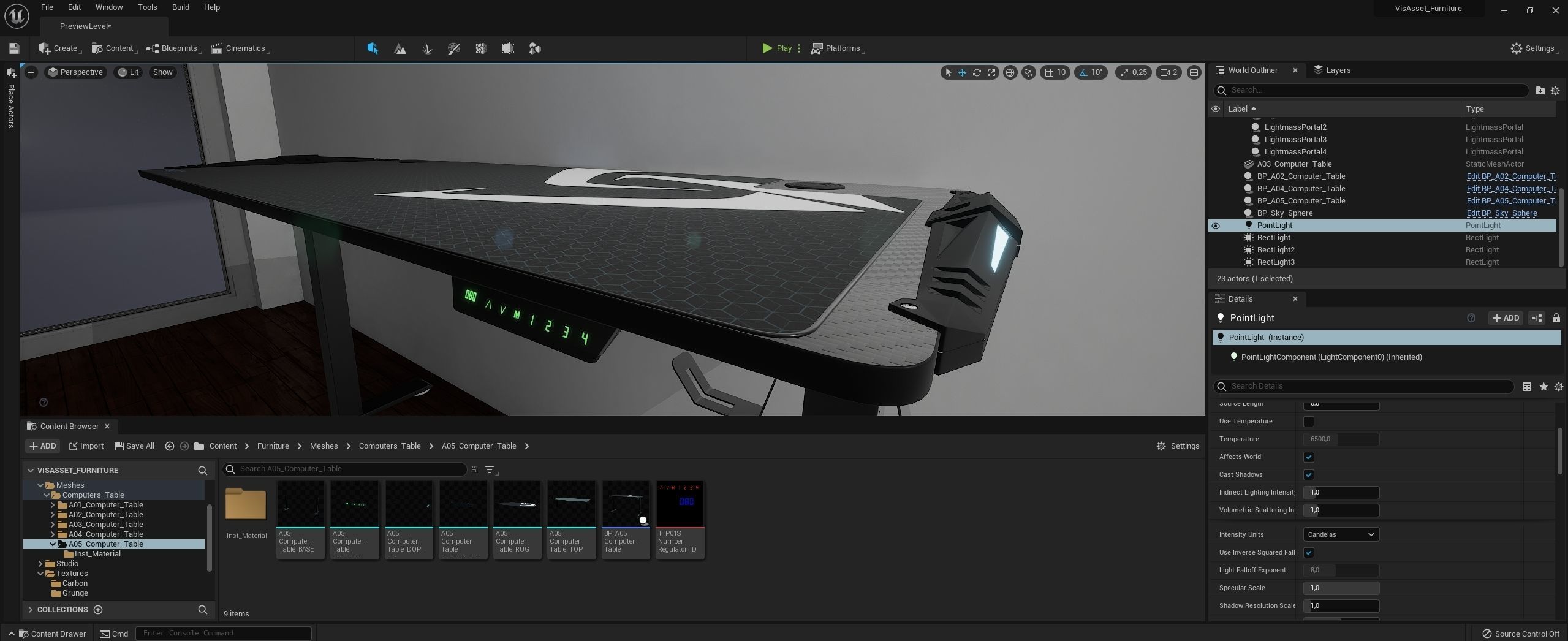 Asset Unreal Engine 5 Computer Table 3D model | CGTrader
