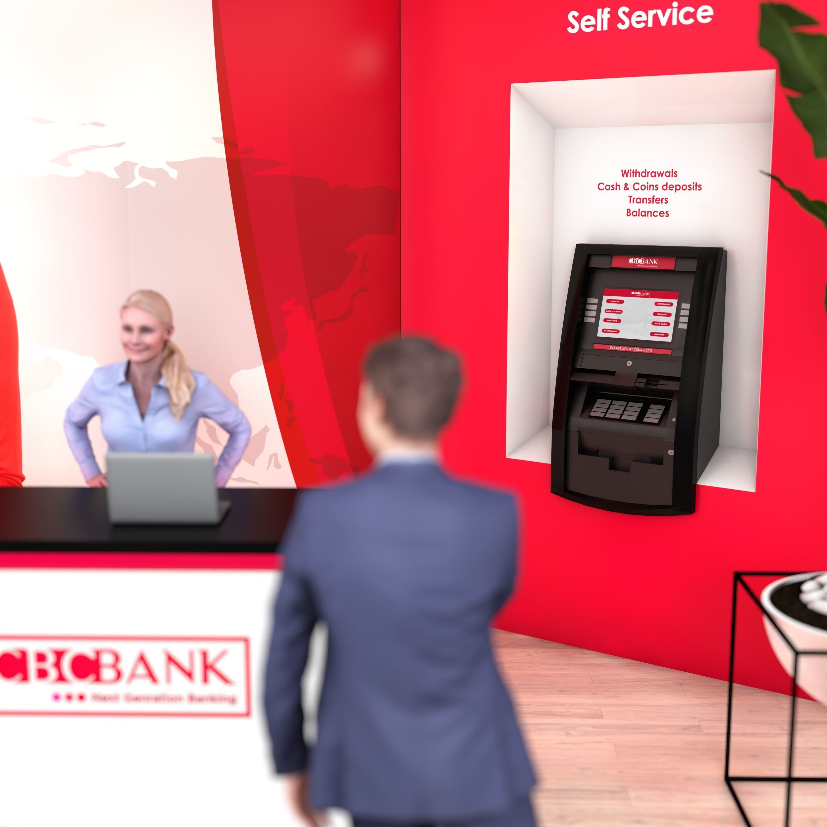 Banking exhibition stand design 3D model | CGTrader