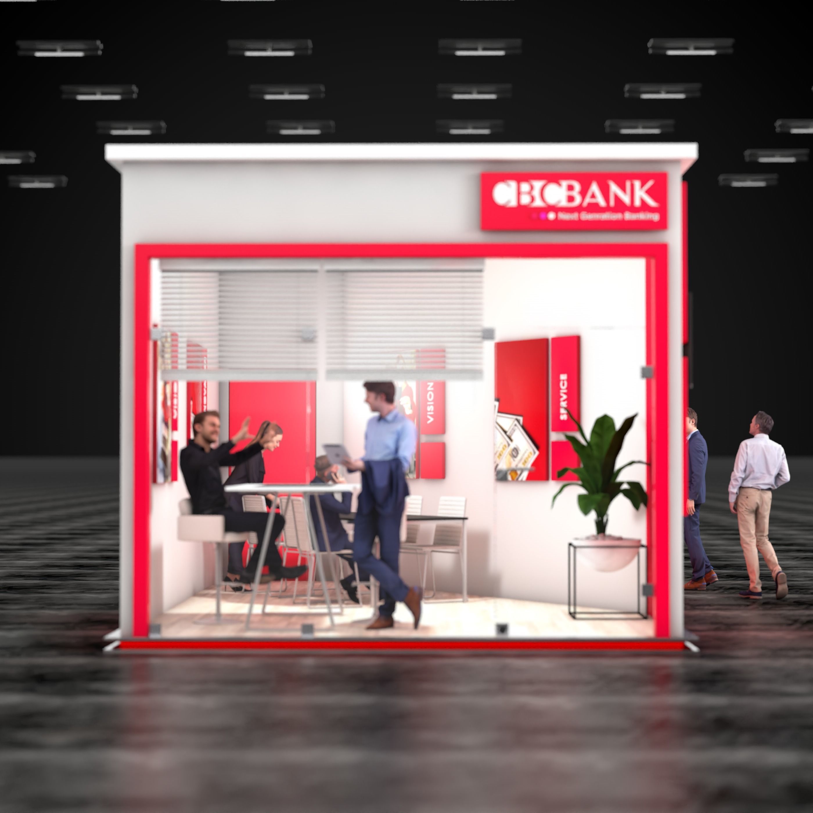 Banking exhibition stand design 3D model | CGTrader