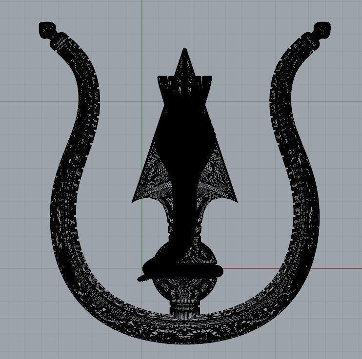 trident trishula and snake 3D model 3D printable | CGTrader