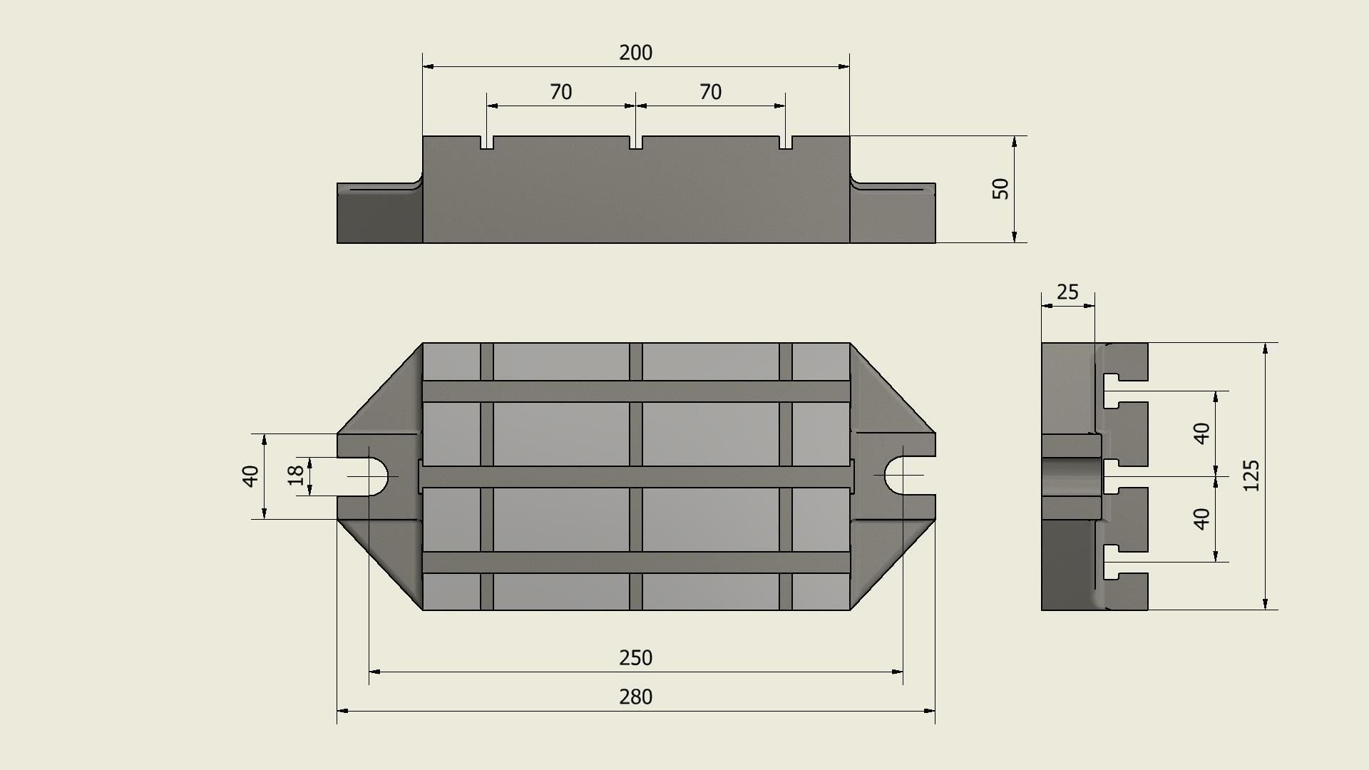 3D model T-slot base plates for axial machines VR / AR / low-poly ...