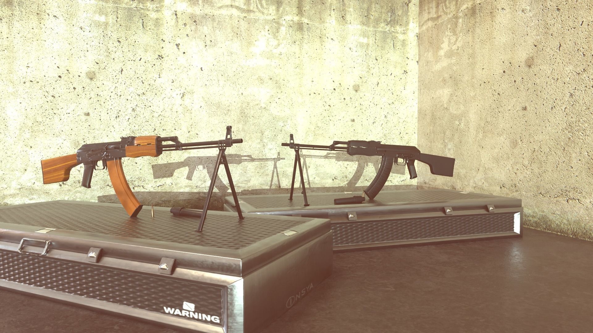 3D model RPK Russian Assault Rifle Game Ready 2 Variations VR / AR ...