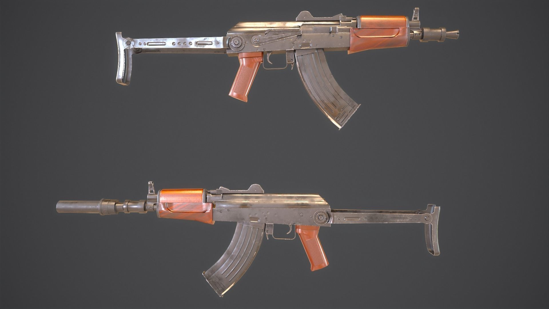 3D model AKS Russian Assault Rifle Game Ready 6 Variations VR / AR ...