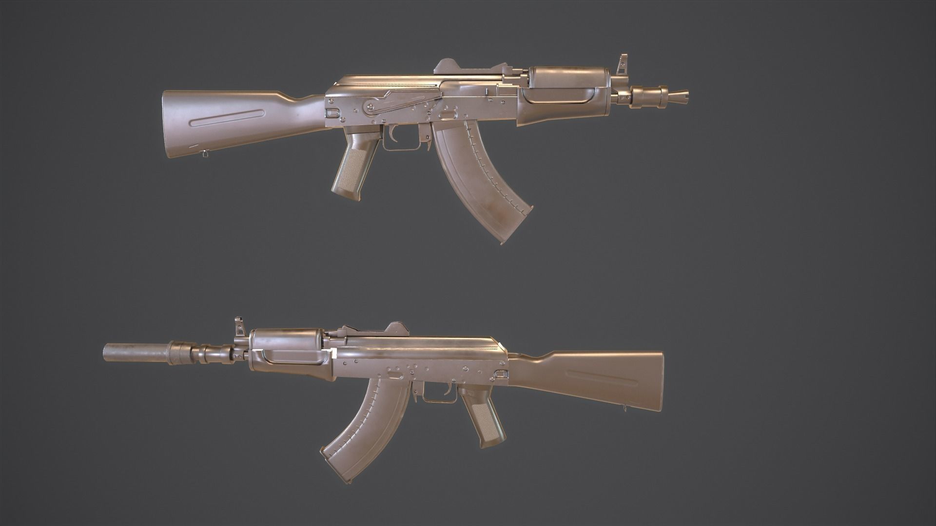 3D model AKS Russian Assault Rifle Game Ready 6 Variations VR / AR ...