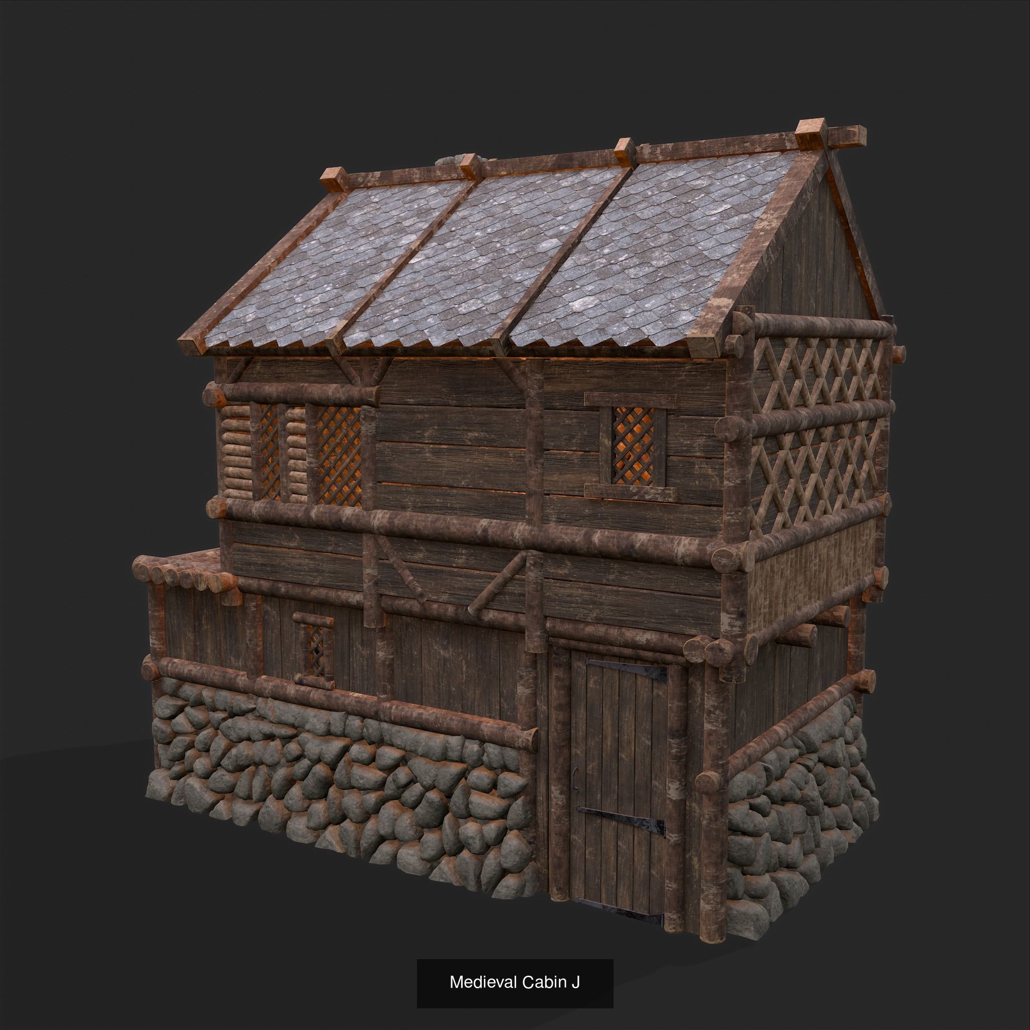 3D Model Collection 15 Medieval Cabins with Texture Variety VR / AR ...