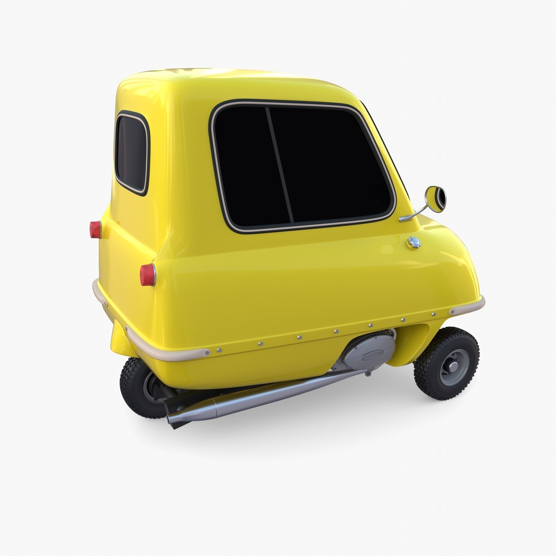 Peel P50 Yellow with chassis 3D model | CGTrader