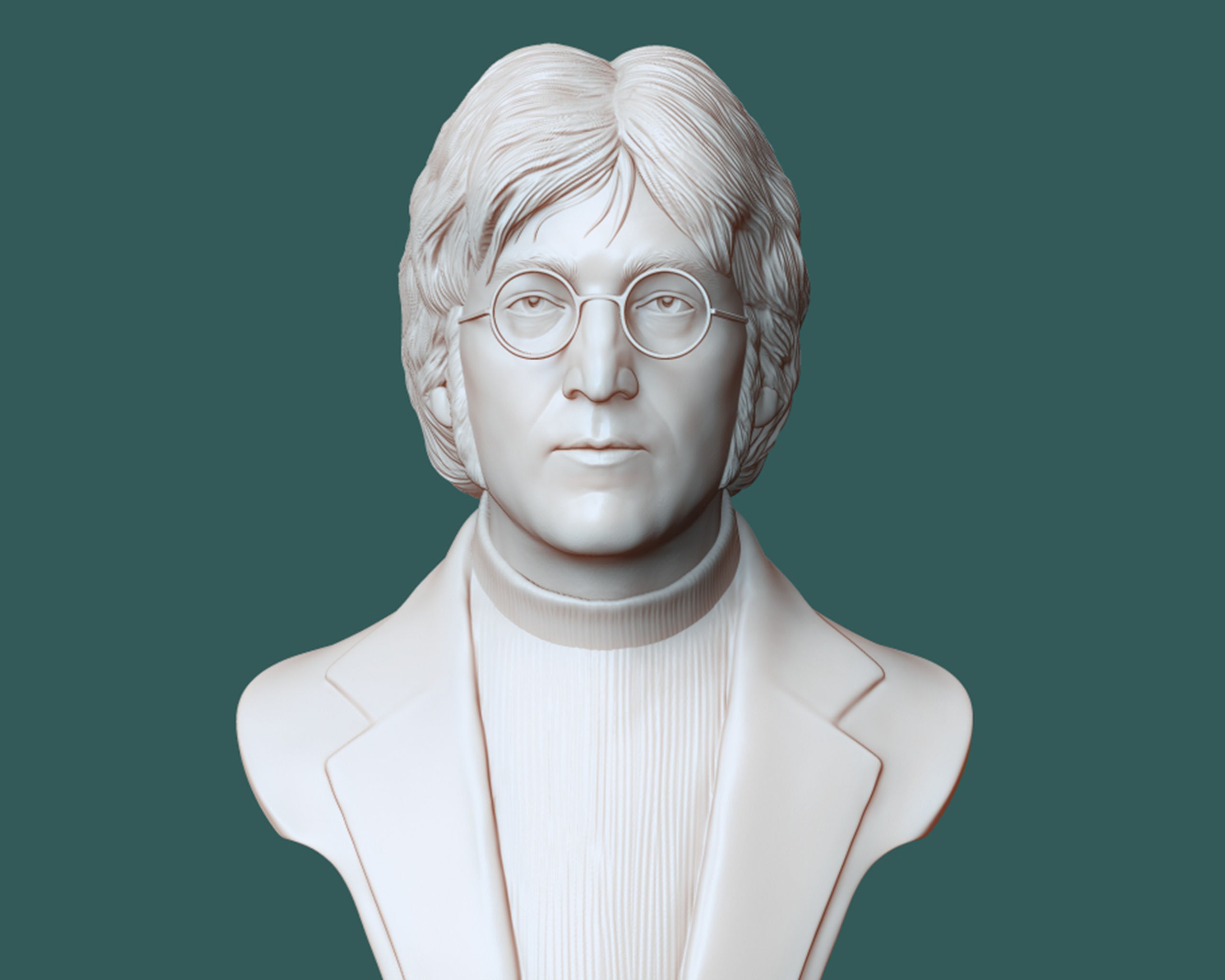 John Lennon portrait sculpture 3D model 3D printable | CGTrader