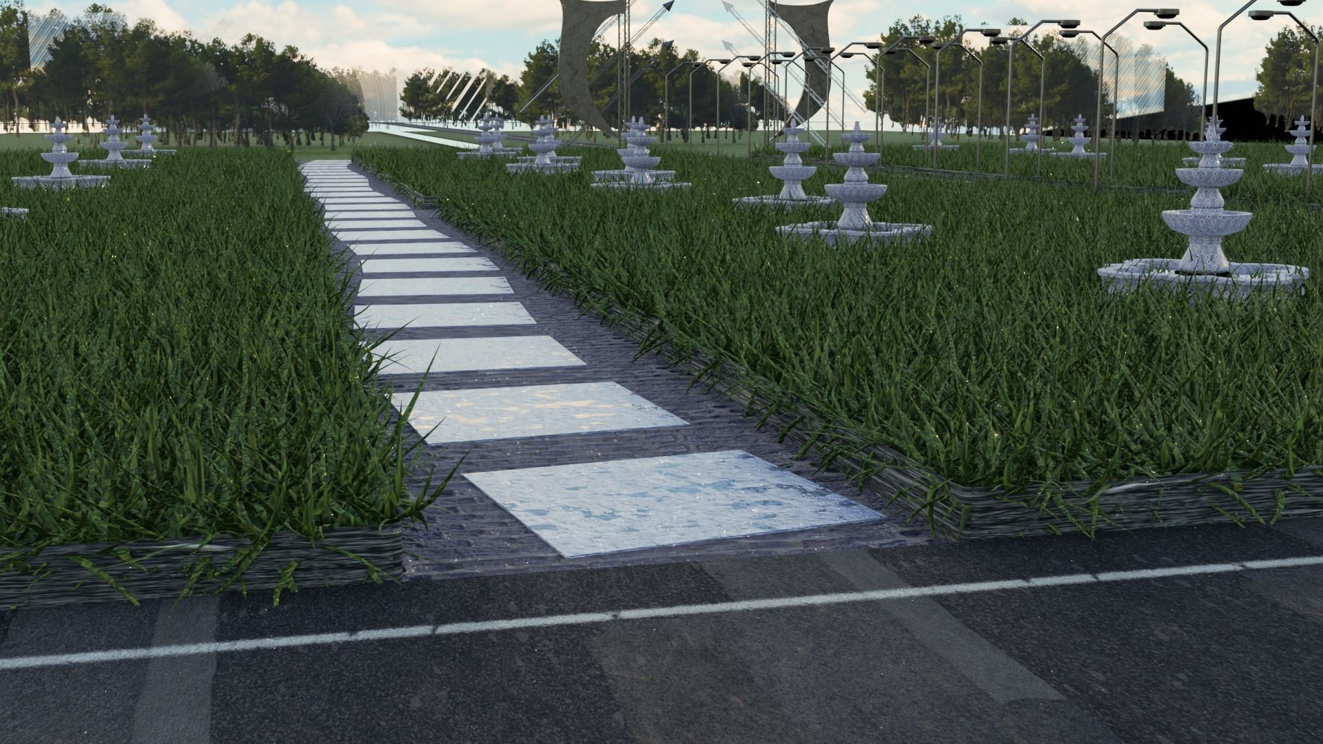 Walk Path Landscape 3D model | CGTrader