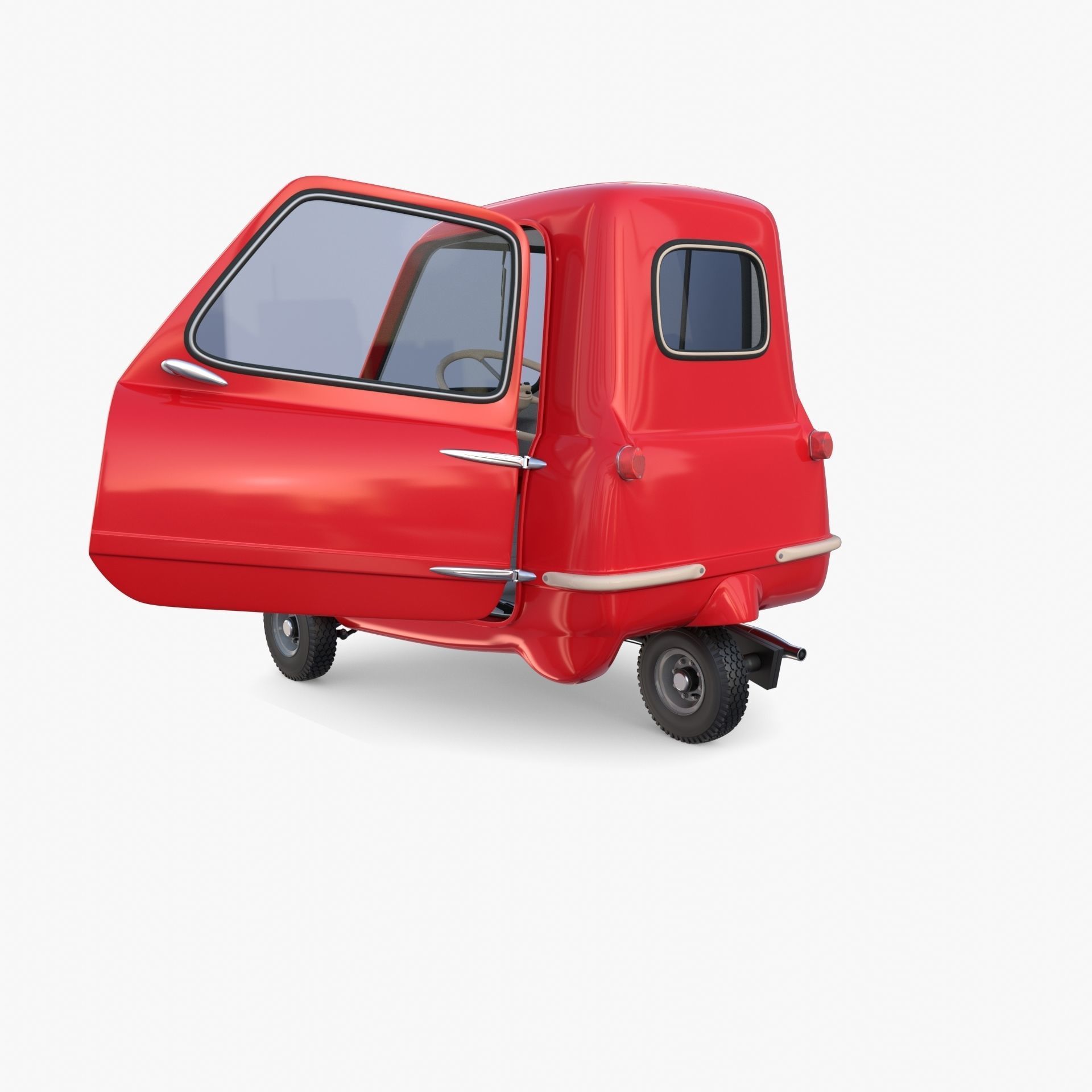 Peel P50 Red with interior and chassis 3D model | CGTrader