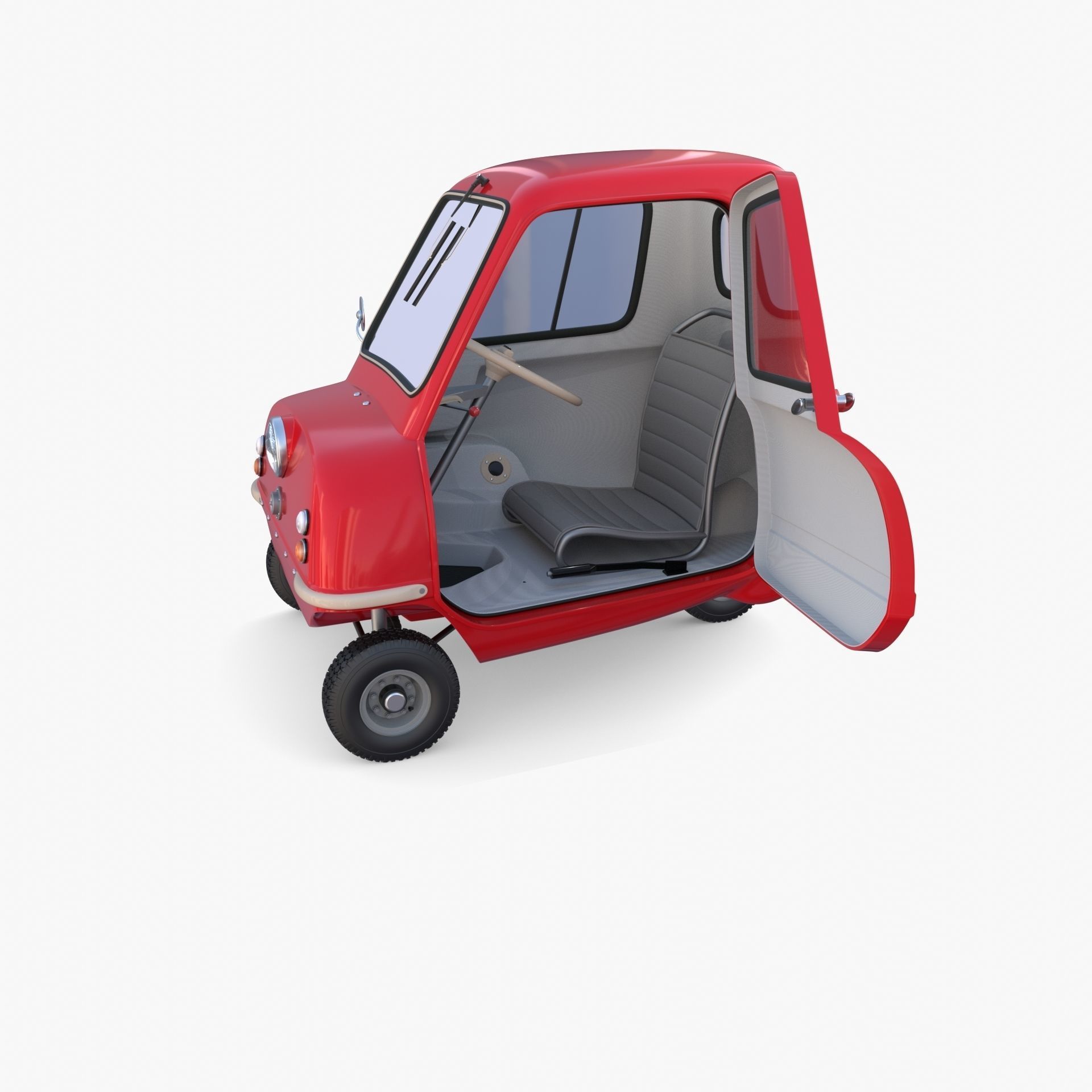 Peel P50 Red with interior and chassis 3D model | CGTrader