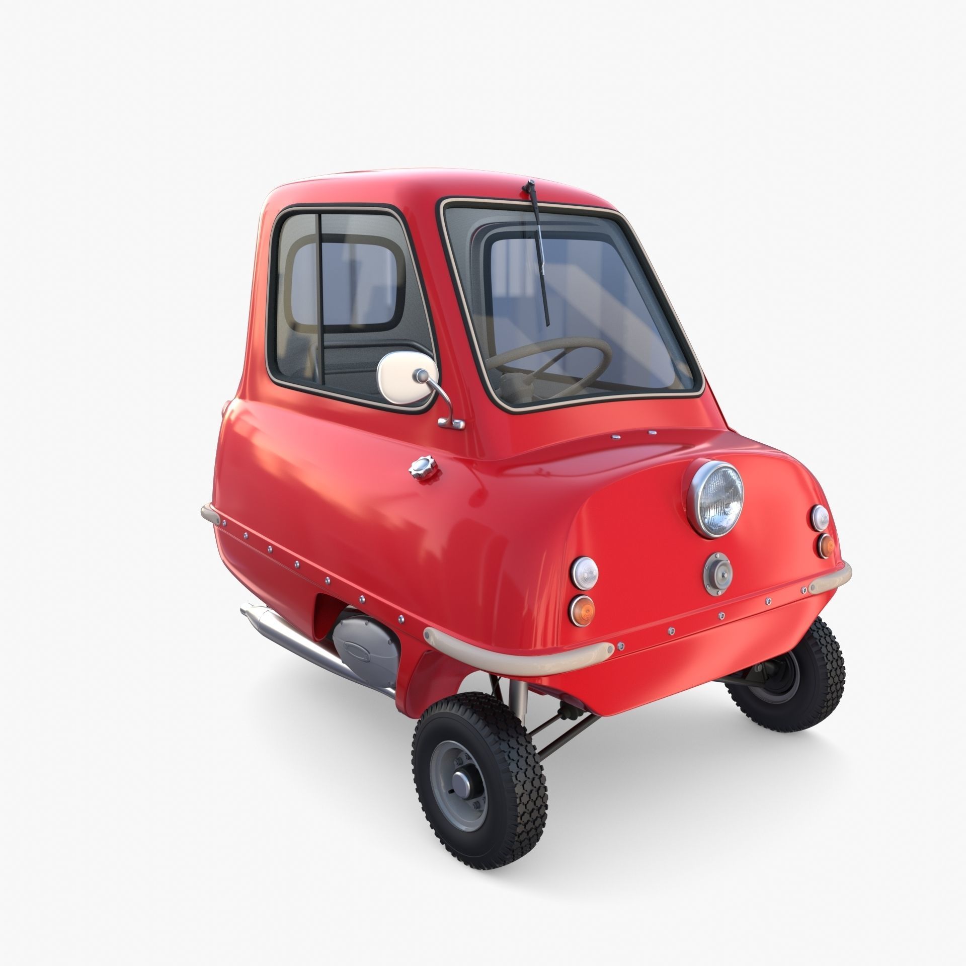 Peel P50 Red with interior and chassis 3D model | CGTrader