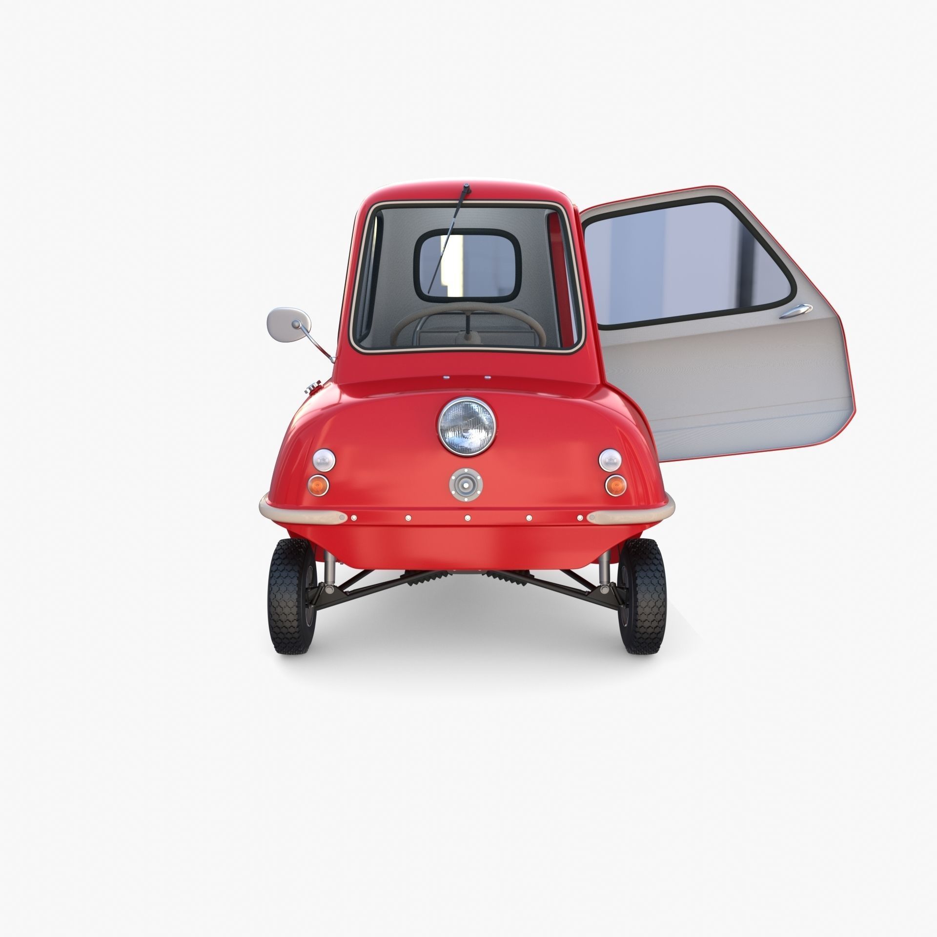 Peel P50 Red with interior and chassis 3D model | CGTrader