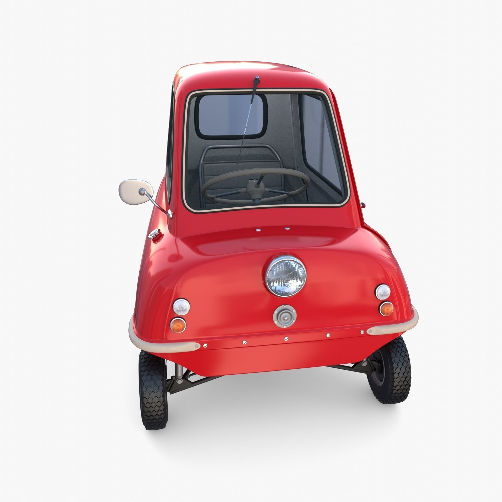 Peel P50 Red with interior and chassis 3D model | CGTrader