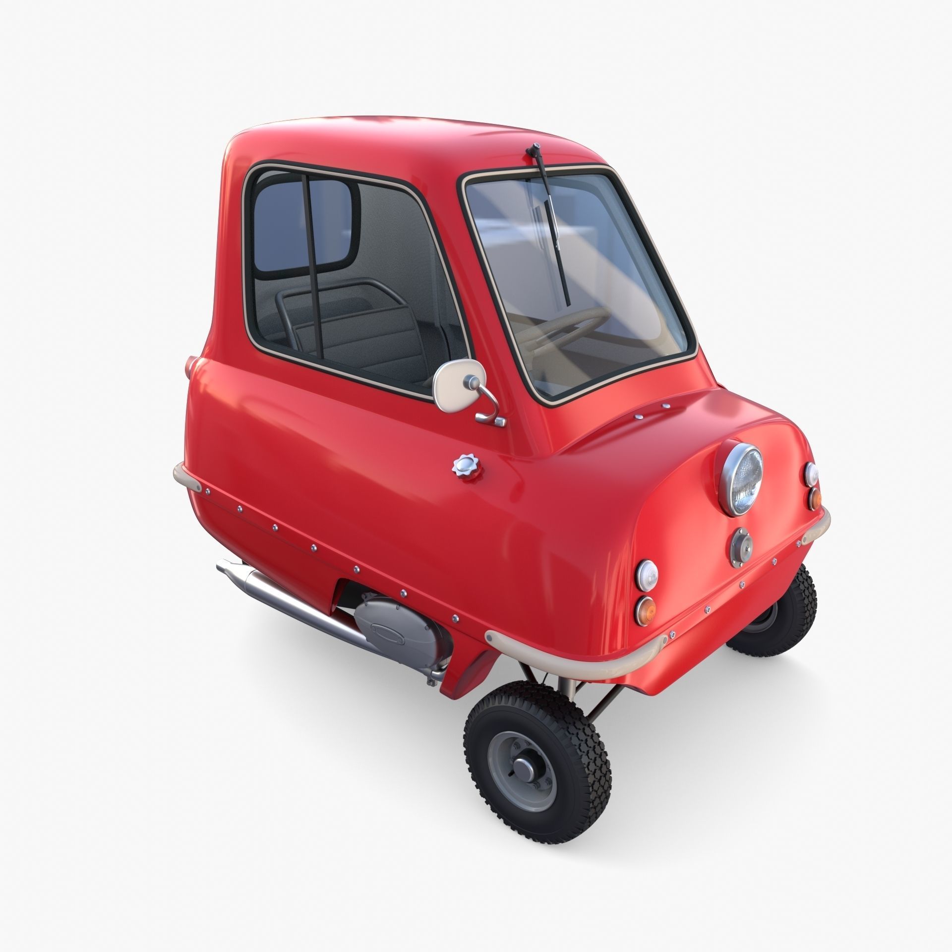 Peel P50 Red with interior and chassis 3D model | CGTrader
