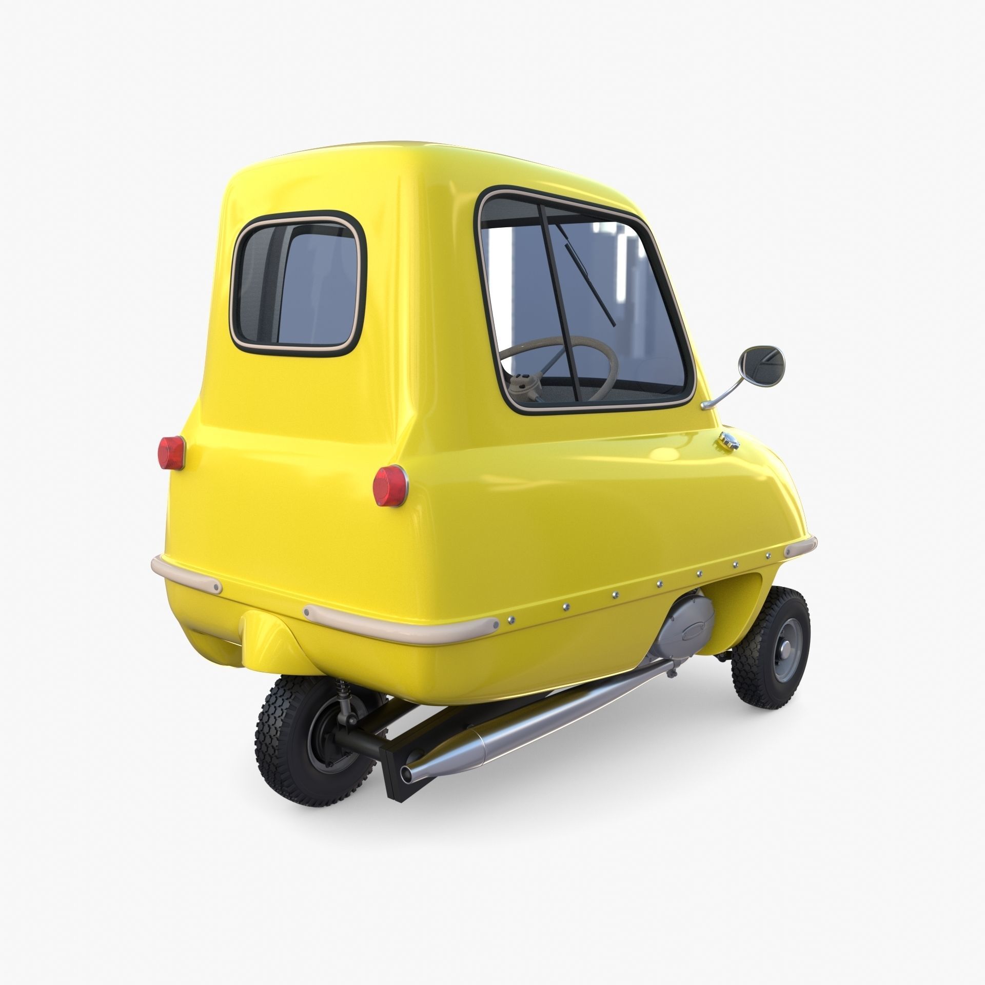 Peel P50 Yellow with interior and chassis 3D model | CGTrader
