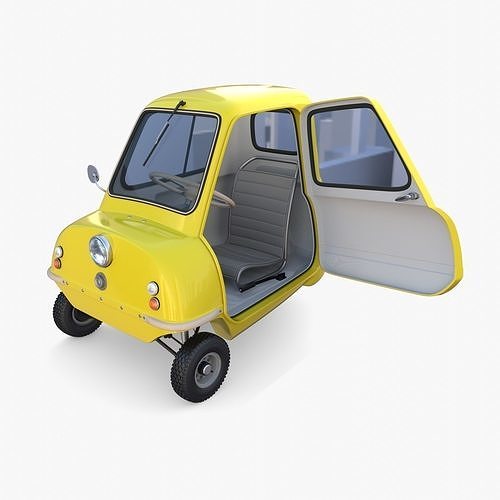Peel P50 Yellow with interior and chassis 3D model | CGTrader
