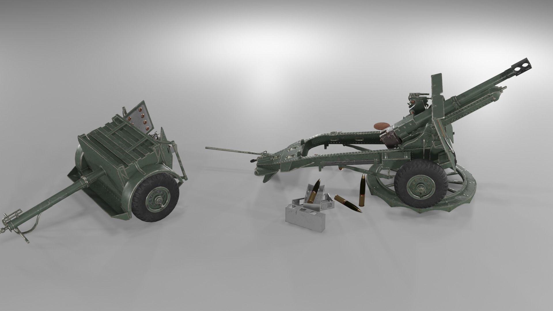 3D model Ordnance QF 25-pounder field gun VR / AR / low-poly | CGTrader