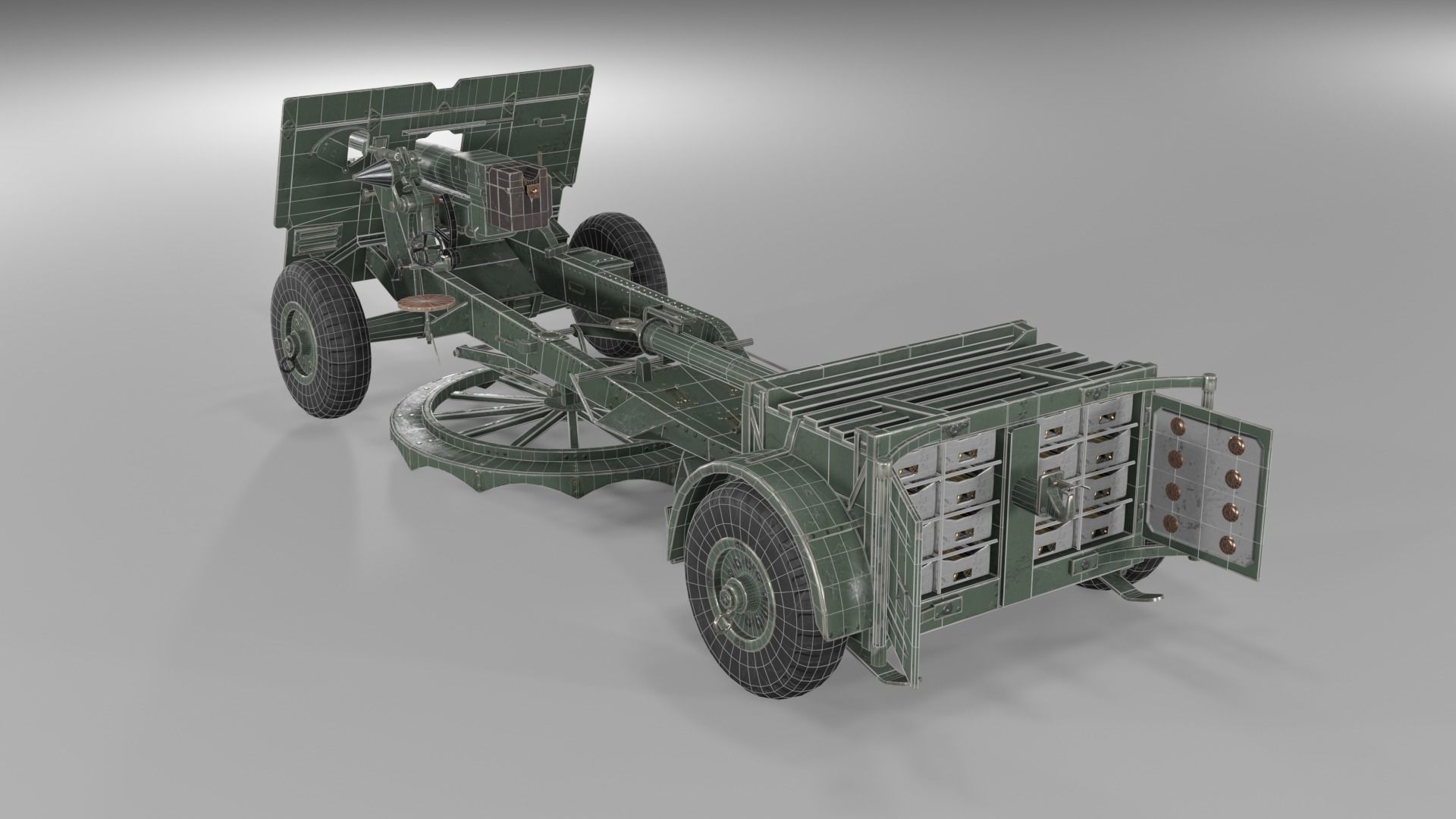 3D model Ordnance QF 25-pounder field gun VR / AR / low-poly | CGTrader