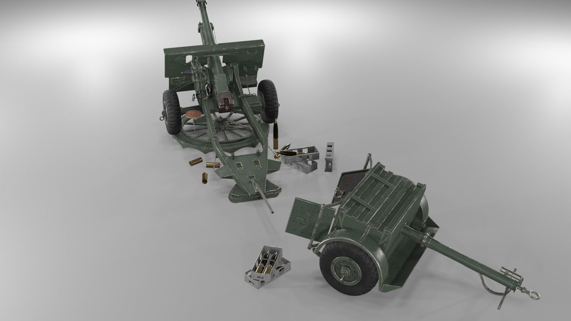 3D model Ordnance QF 25-pounder field gun VR / AR / low-poly | CGTrader