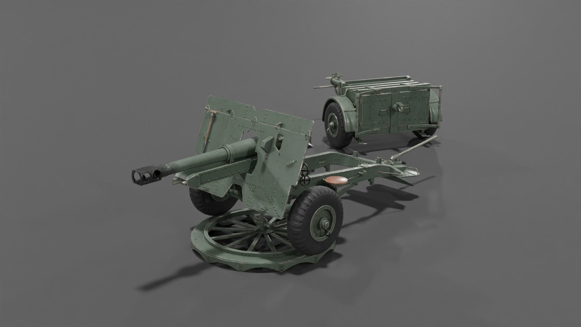 3D model Ordnance QF 25-pounder field gun VR / AR / low-poly | CGTrader