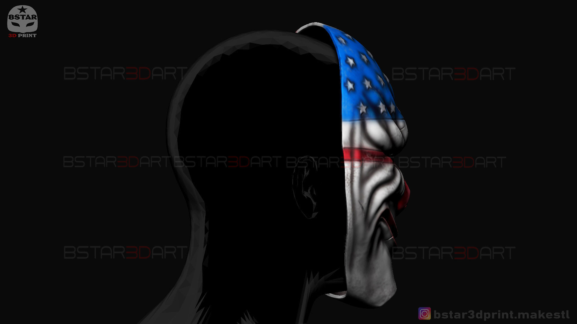 Dallas Mask - Payday 2 Mask - Halloween Cosplay Mask 3D model 3D ...