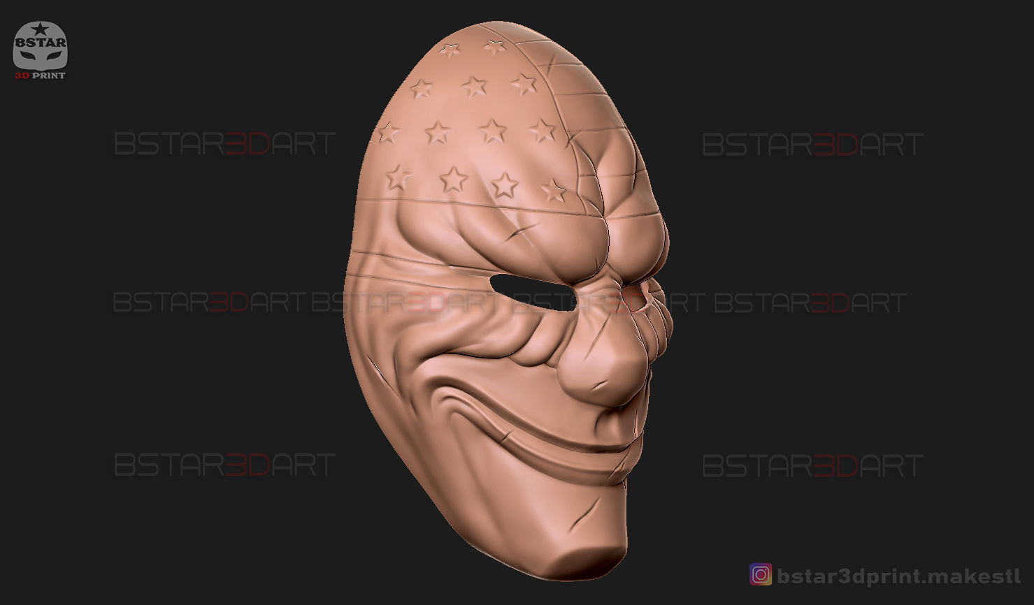 Dallas Mask - Payday 2 Mask - Halloween Cosplay Mask 3D model 3D ...