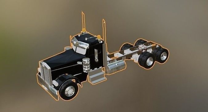 3D model Kenworth T800 Black VR / AR / low-poly | CGTrader