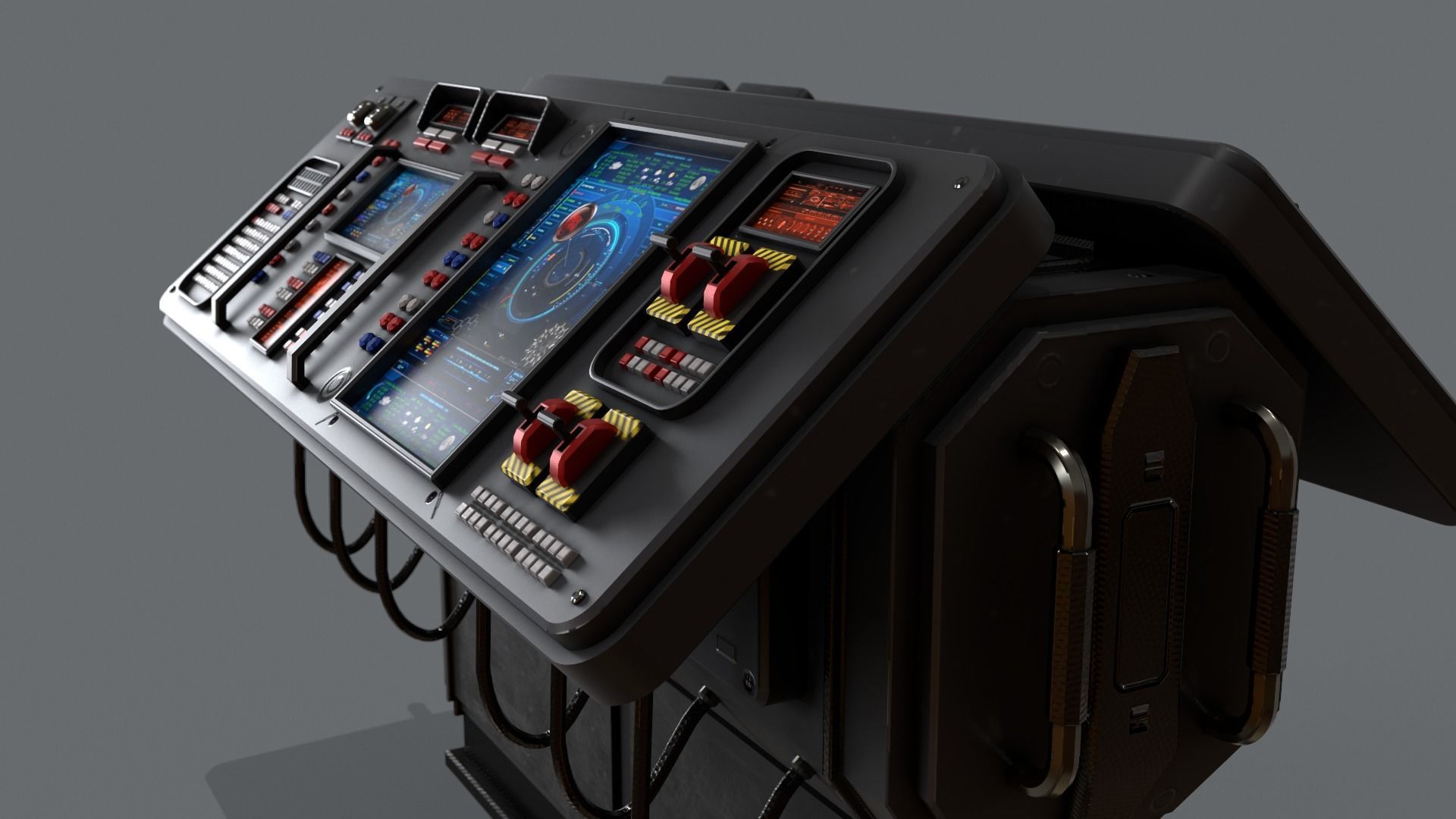 3D model Sci-Fi Computer Control Terminal VR / AR / low-poly | CGTrader