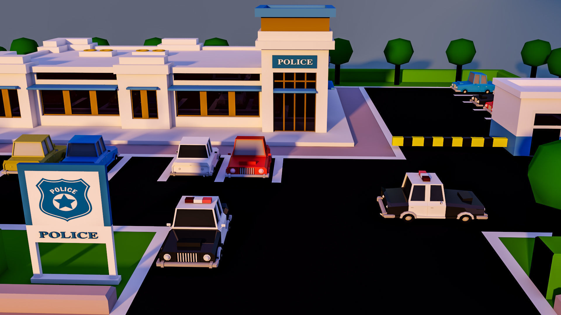 3D model Low Poly police station-poly 3D model VR / AR / low-poly ...