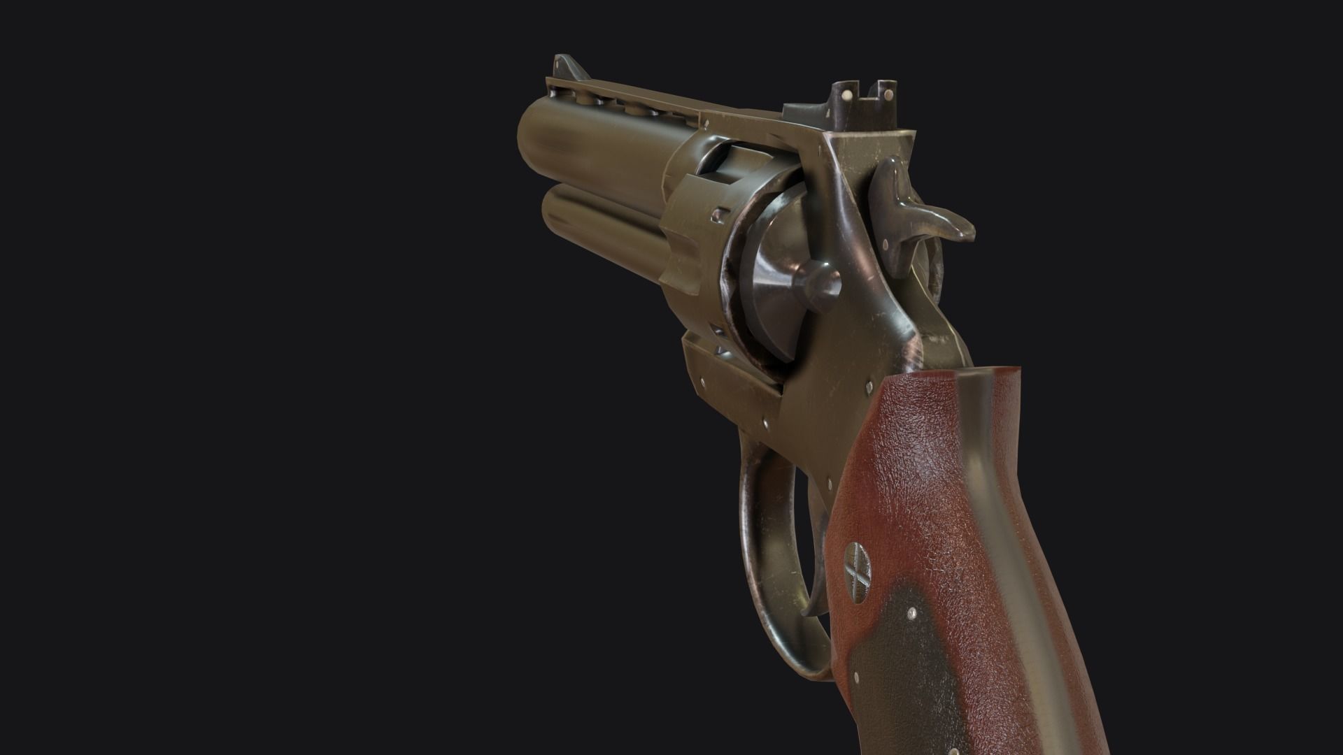 3D model Stylized Grandfather Revolver VR / AR / low-poly | CGTrader