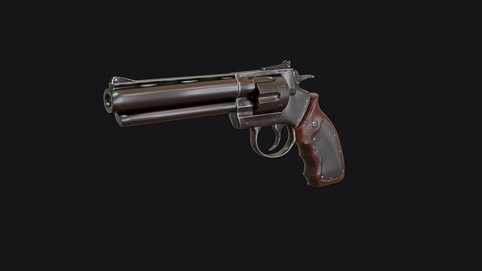 3D model Stylized Grandfather Revolver VR / AR / low-poly | CGTrader