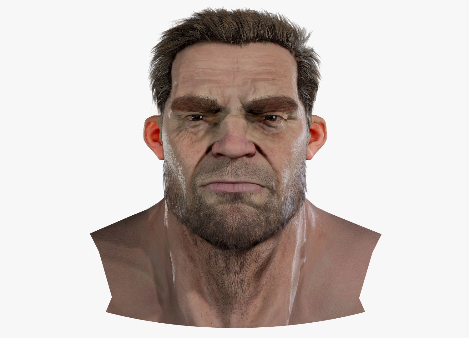 3D model Realistic model of male head Marshall VR / AR / low-poly ...