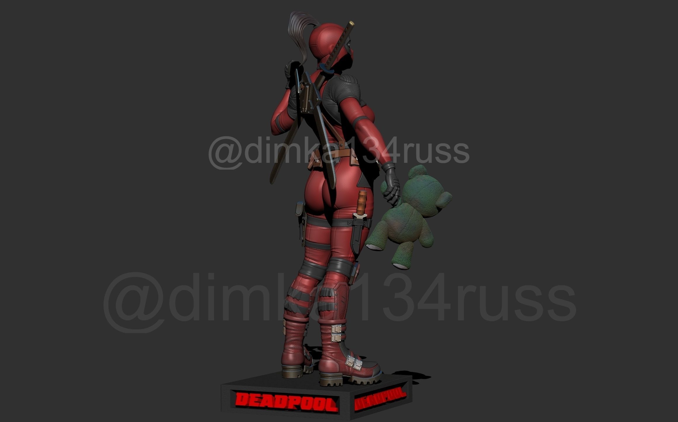Deadpool 3D model 3D printable | CGTrader