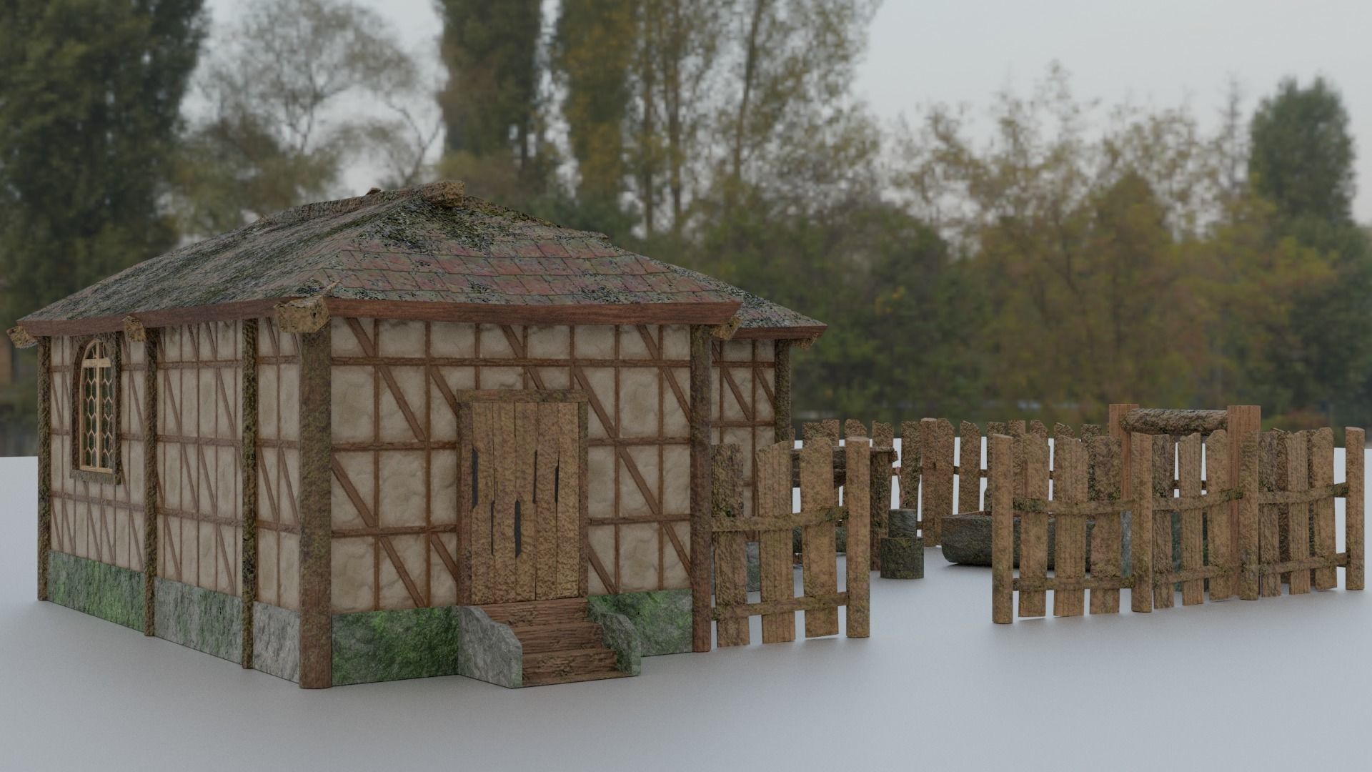 3D model medieval old clay house VR / AR / low-poly | CGTrader