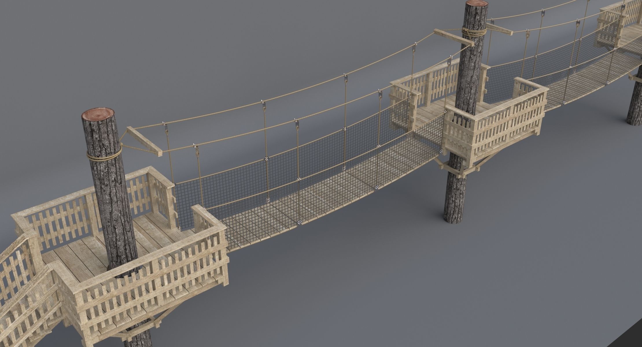 Suspension Bridge 3D model | CGTrader